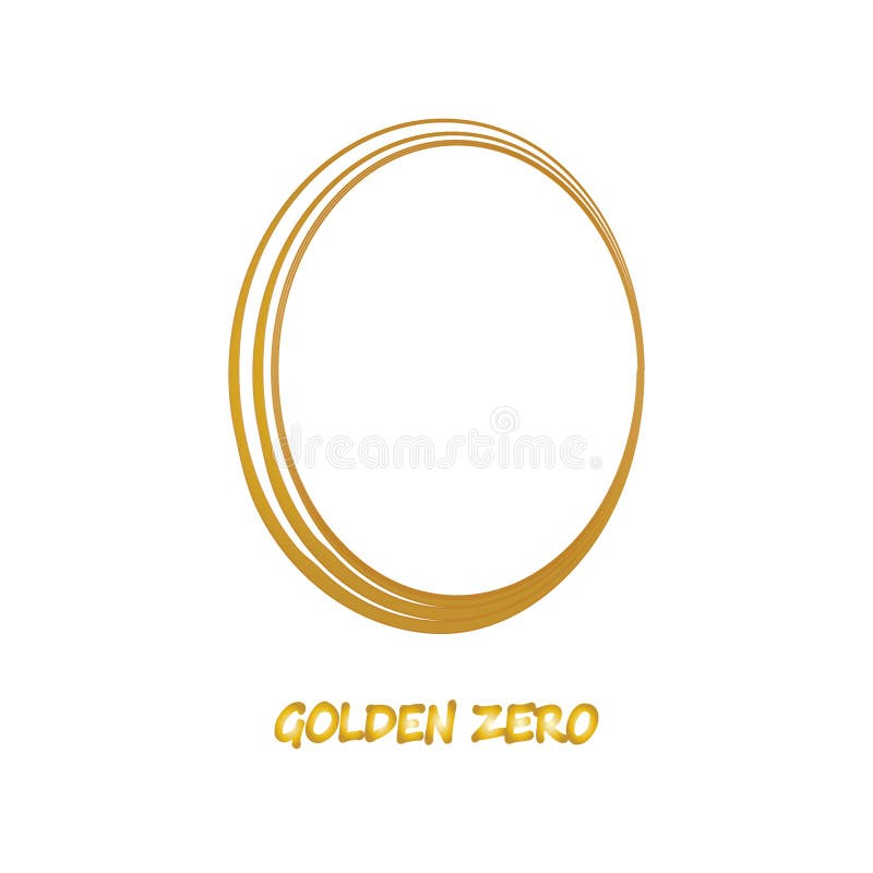 Golden 0 label design stock vector. Illustration of element - 129275605