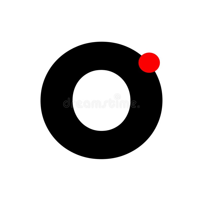 Letter O with a Red Dot. O Company Monogram Stock Vector - Illustration ...