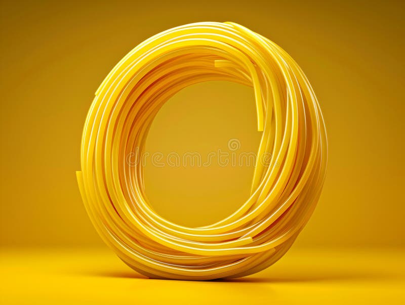 Letter O in the Shape of Spaghetti. Stock Illustration - Illustration ...