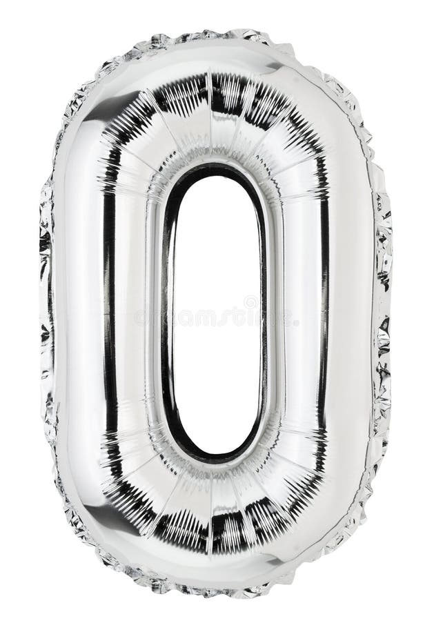 Letter O in Silver Mylar Balloon Isolated Stock Photo - Image of shiny ...