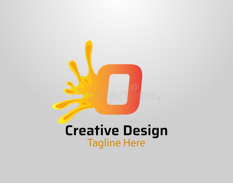 Letter O Splash Logo Icon. Initial O with Orange Splash and Drops ...