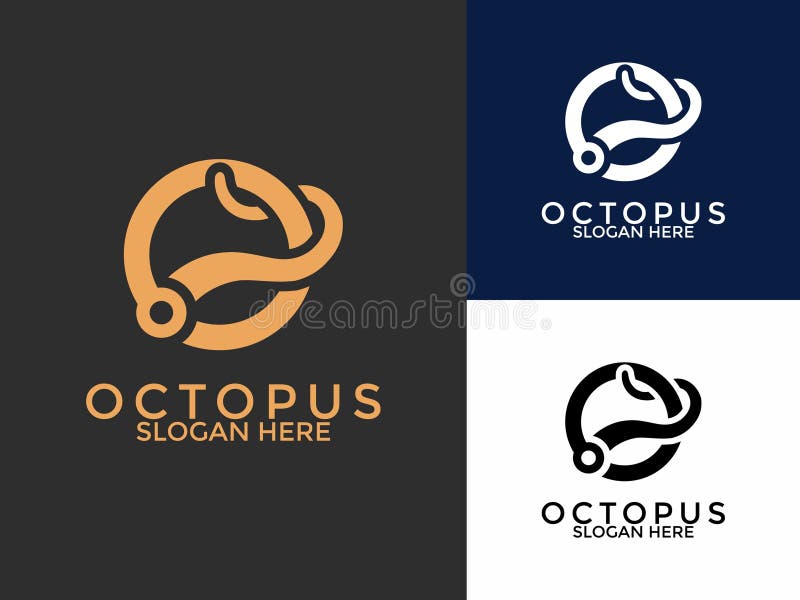 Letter O with Tentacle Octopus Logo Vector, Initial Identity Logo ...