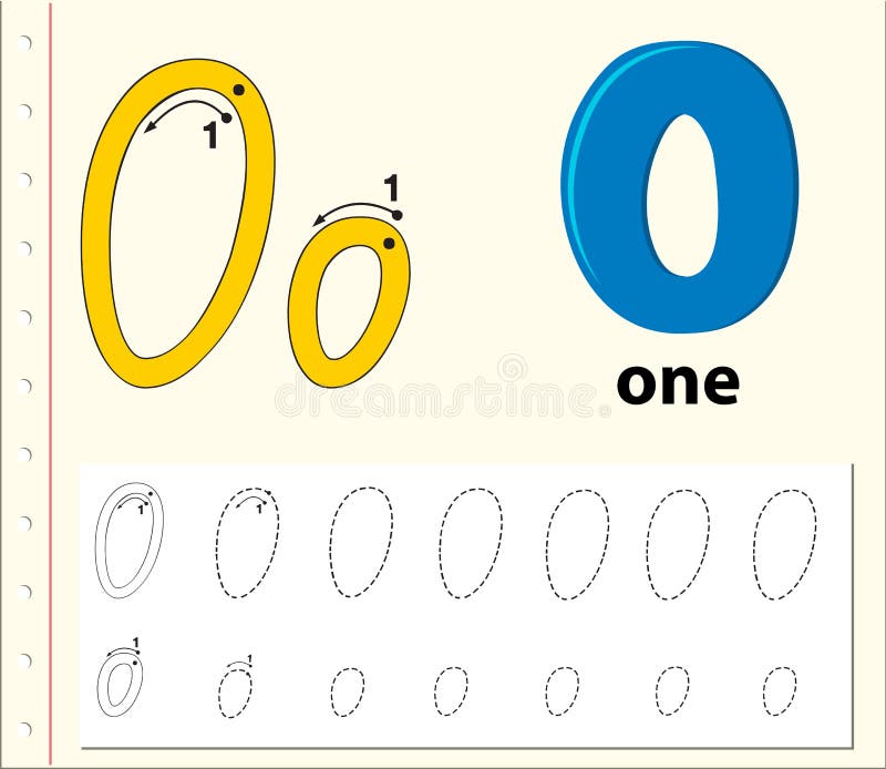 Letter O Tracing Alphabet Worksheets Stock Vector - Illustration of ...