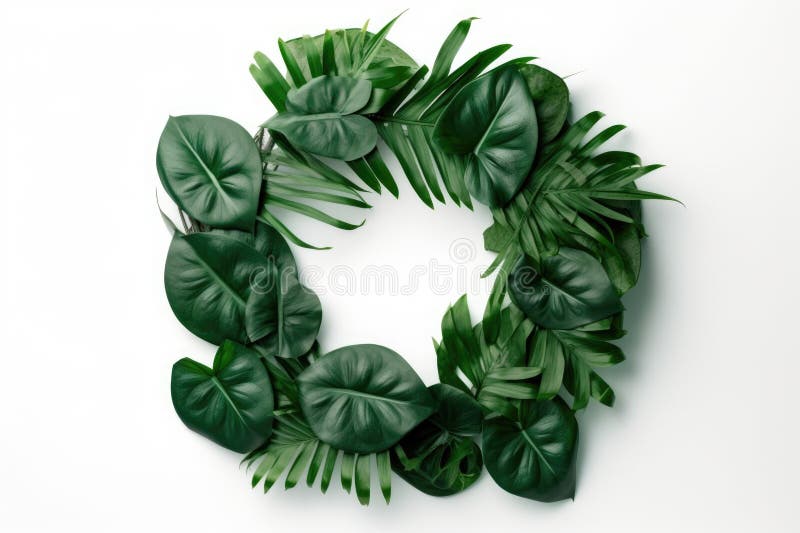 Letter O, from Tropical Leaves, on White Background Stock Image - Image ...