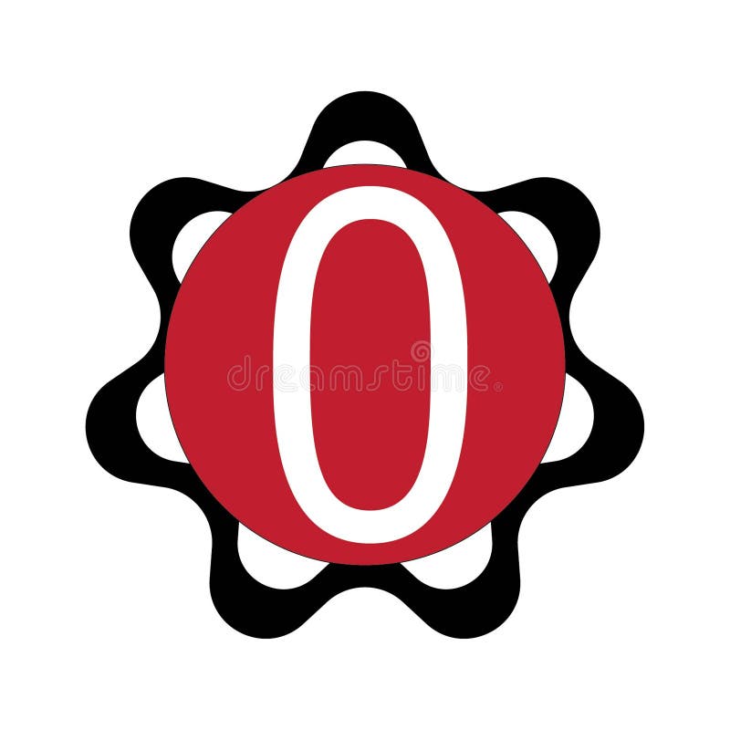 Letter O White Color with Red Circle and Black Waves Stock Illustration ...