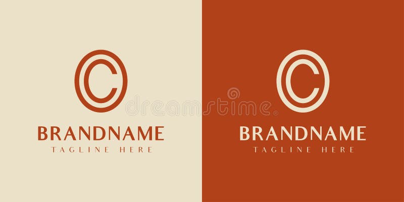 Letter OC or CO Oval Logo, OC or CO Initials Stock Illustration ...