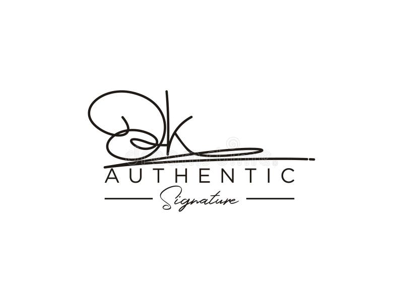 Letter OK Signature Logo Template Vector Stock Vector - Illustration of ...