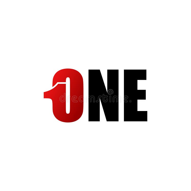 Letter ONE Simple Logo Icon Design Vector. Stock Vector - Illustration ...