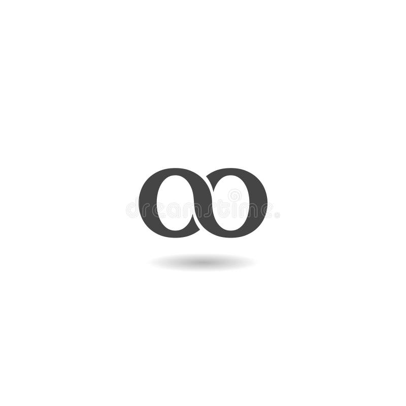 Letter OO Infinity Logo Icon with Shadow Stock Vector - Illustration of ...