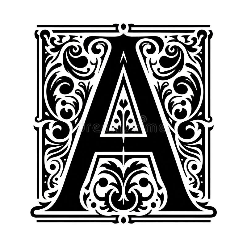 Letter a Ornamental Typography – Vintage Decorative Monogram Design ...