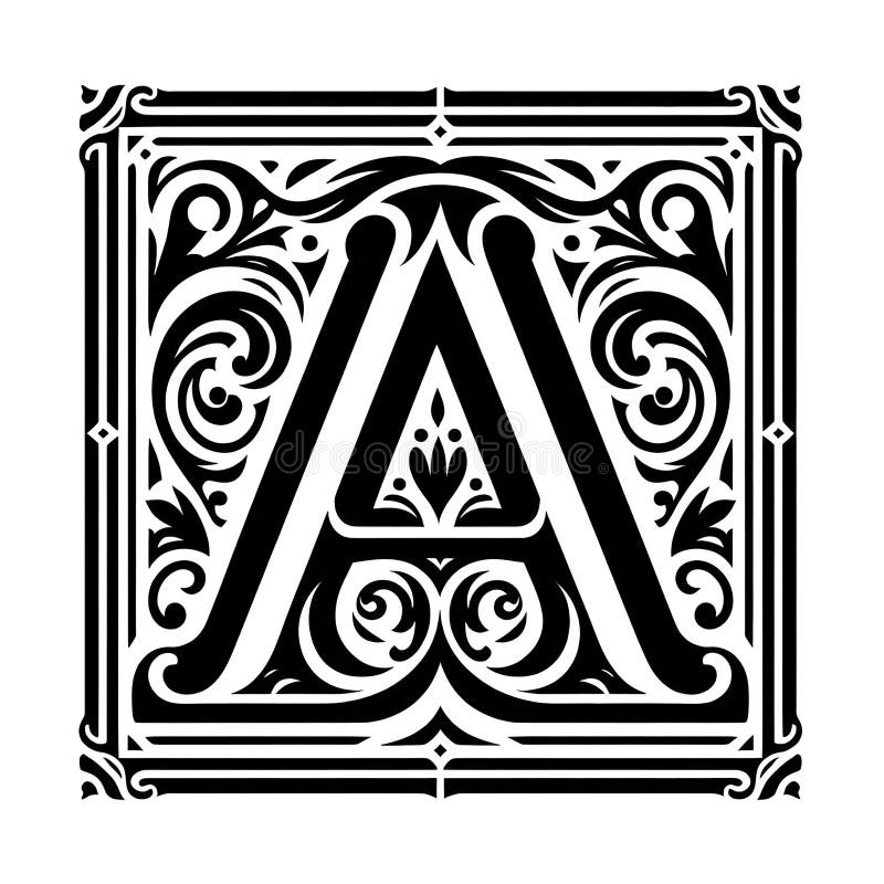 Letter a Ornamental Typography – Vintage Decorative Monogram Design ...