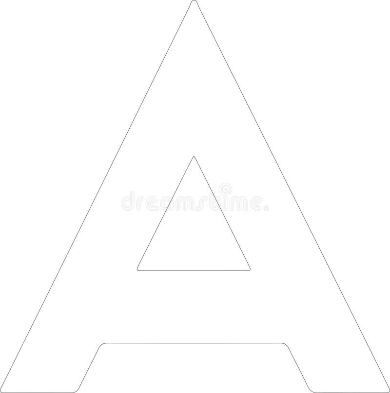 Letter a Outline Silhouette Generative Ai Stock Vector - Illustration ...