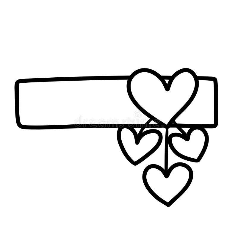 Cute Heart Outline Illustration for Valentine S Day. Stock Illustration ...