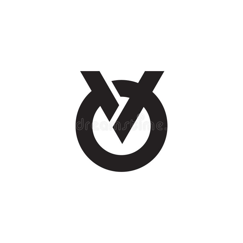 Letter Ov Simple Overlapping Geometric Line Logo Vector Stock Vector ...