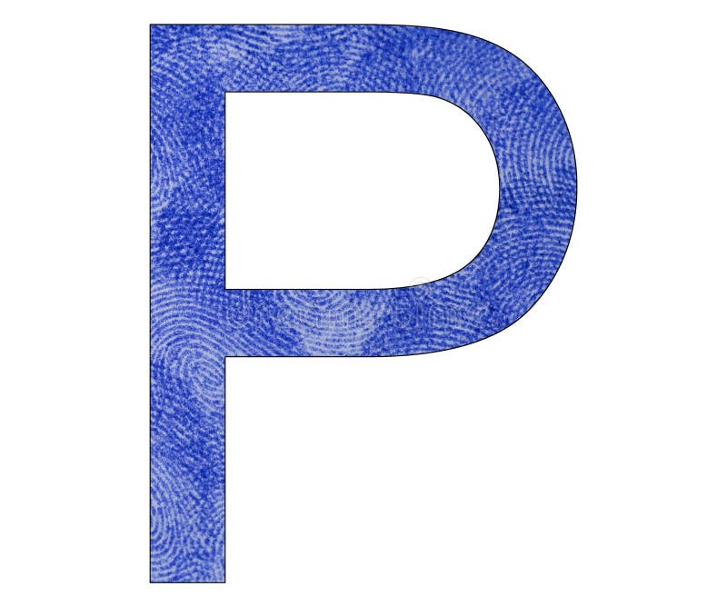 Letter P of the Alphabet - Blue Fingerprint Stock Illustration ...