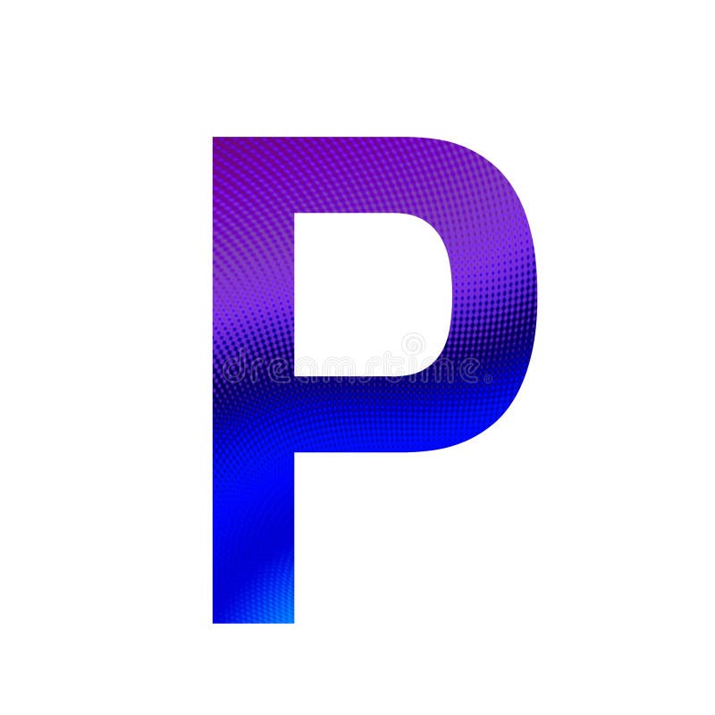 Letter P of the Alphabet Made with a Purple and Blue Background Stock ...