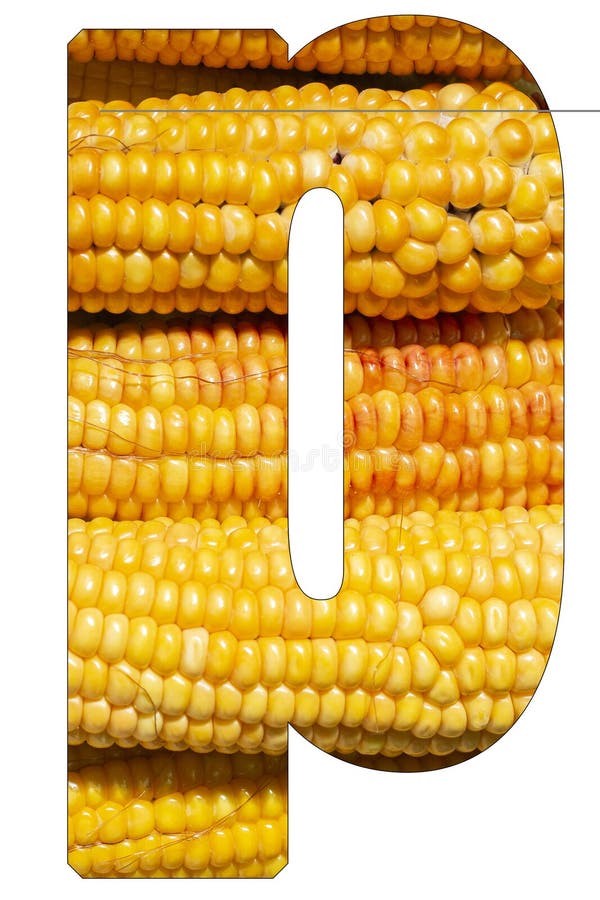 Letter P of the Alphabet, with Texture of Corn Stock Photo - Image of ...