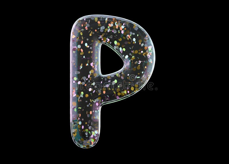 Letter P. Alphabet from Transparent Foil Balloons Stock Illustration ...