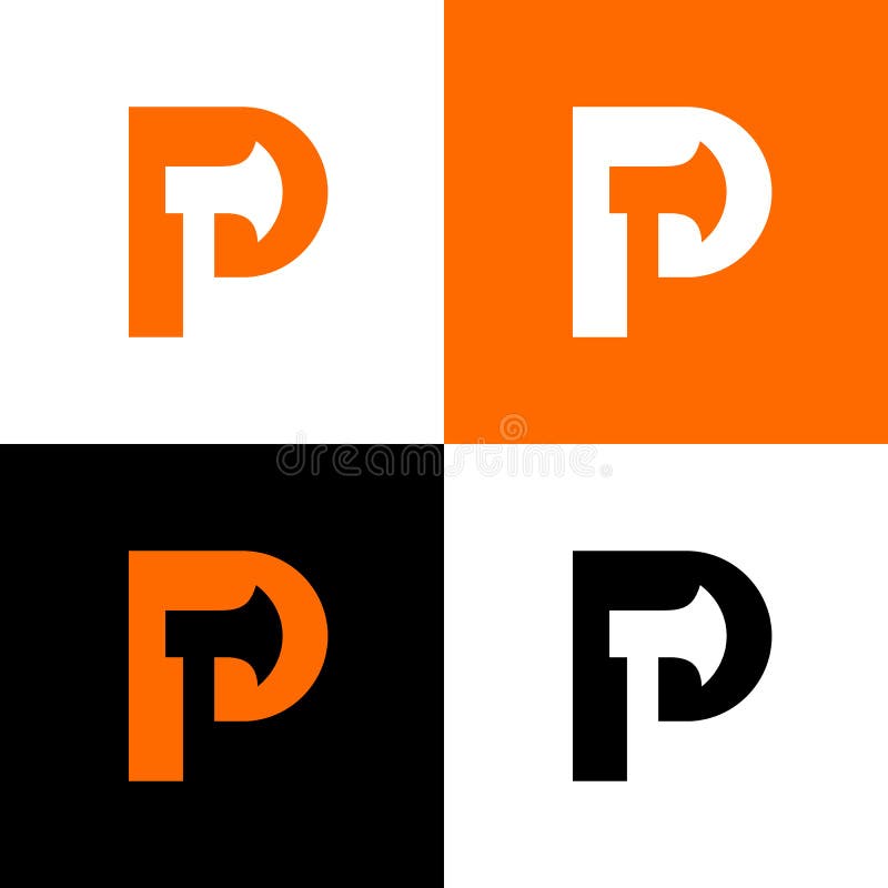 Letter P Axe Logo Design, Vector Illustration Stock Vector ...