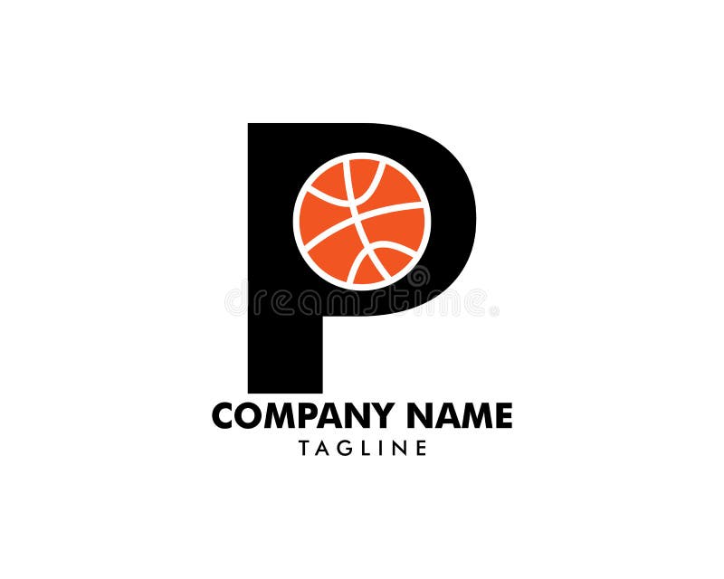 Letter P for Basketball Logo Template Stock Vector - Illustration of ...