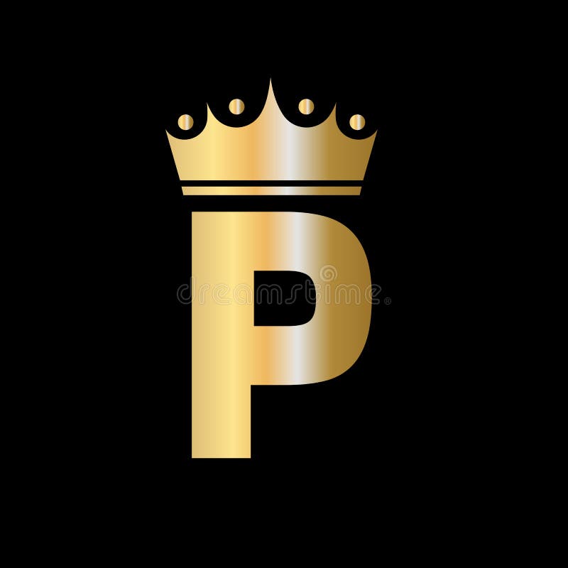 Letter P Charity Crown Logo Design with Unit Symbol Vector Template ...