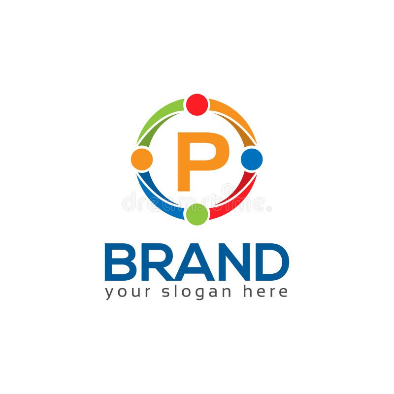 Letter P in Circle. Flat Logo Design Stock Vector - Illustration of ...