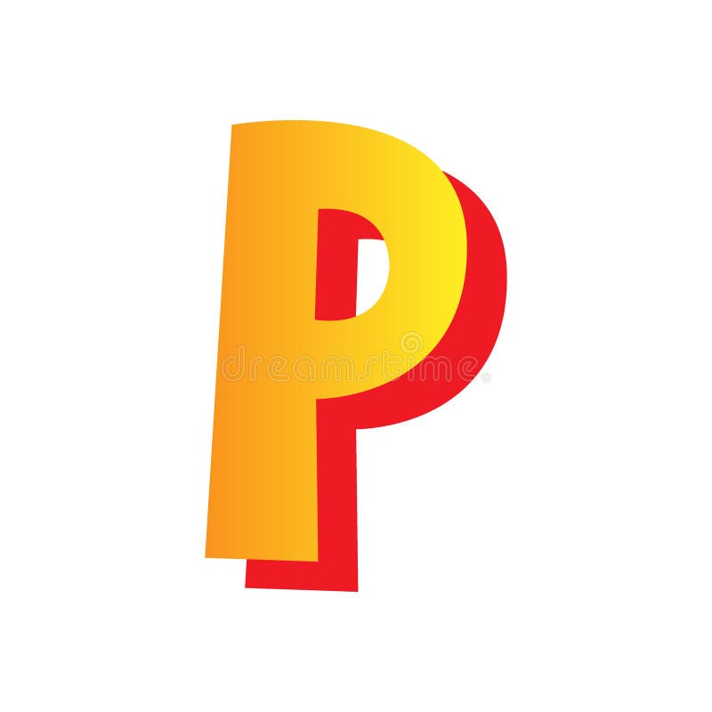 Letter P, Comic Style Typeface with Transparent Background Stock ...