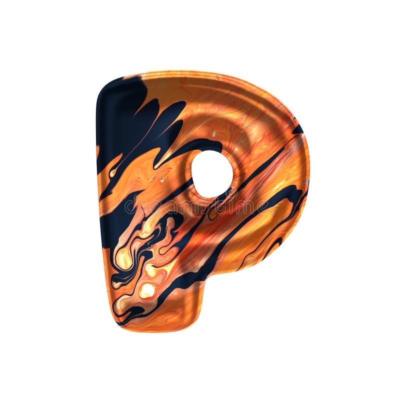 Letter P 3D Render with Background Design Stock Illustration ...