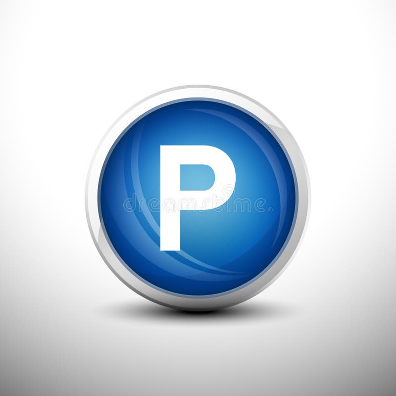 Letter P in 3D Shiny Blue Keys for Web Icons Stock Vector ...
