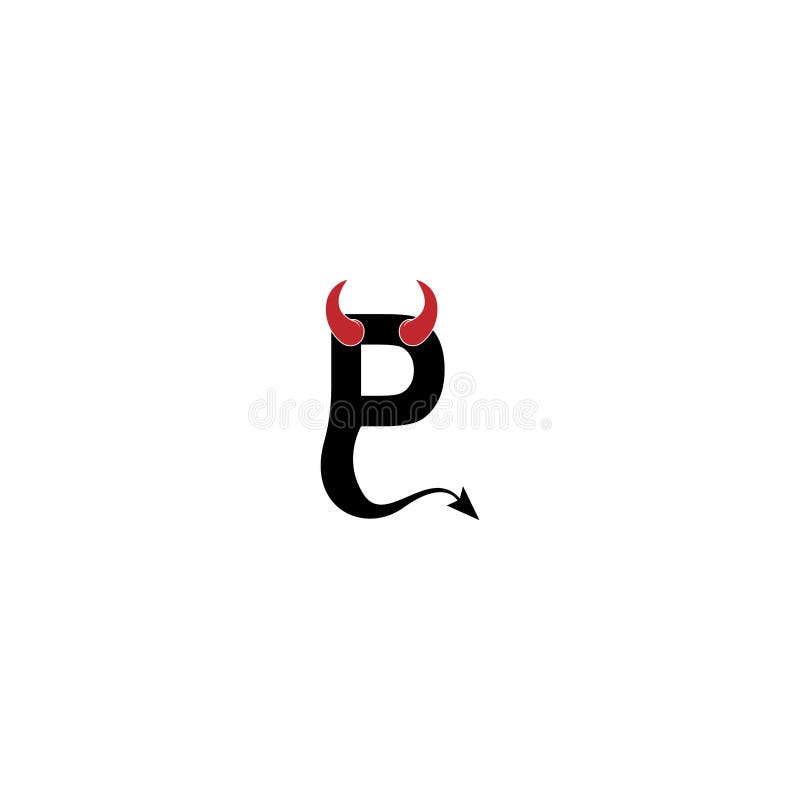 P Letter Devil Horns Tail Stock Illustrations – 1 P Letter Devil Horns ...