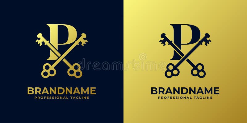 Letter P with Double Key Logo, Suitable for Any Business Related To Key ...
