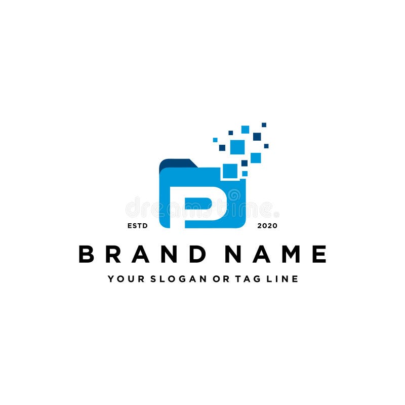 Letter P File Folder Logo Design Vector Stock Vector - Illustration of ...