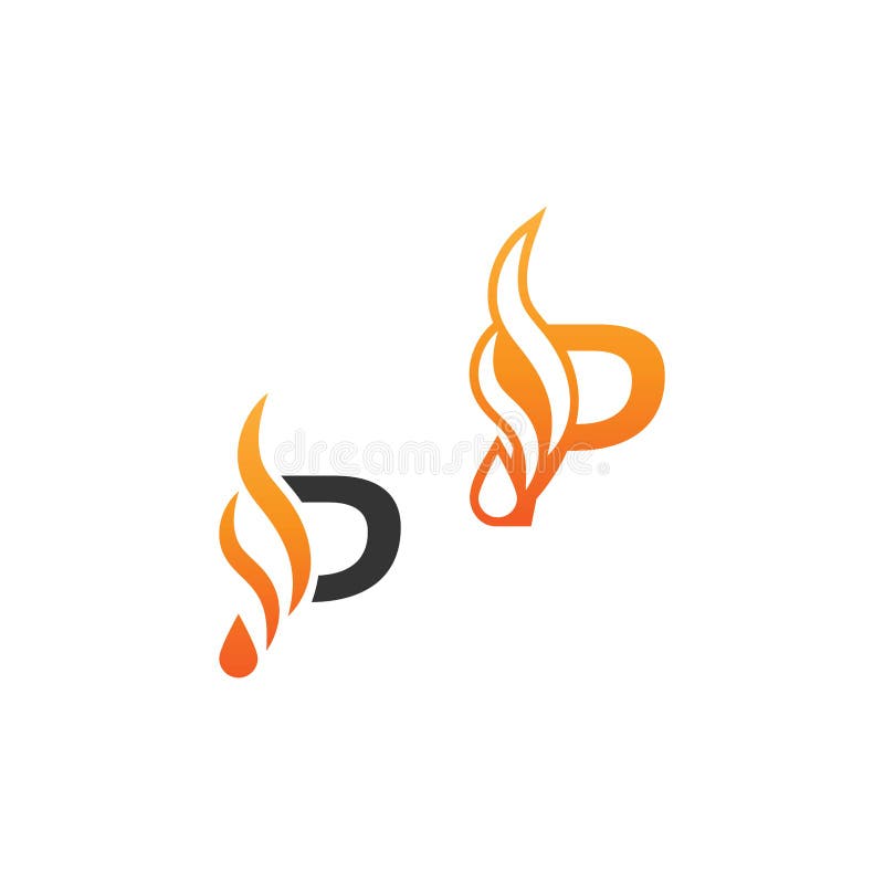 Letter P and Fire Waves, Logo Icon Concept Design Stock Vector ...