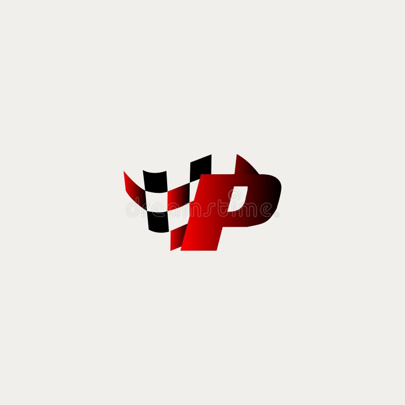 Letter P Flag Racing Design Vector Stock Vector - Illustration of ...