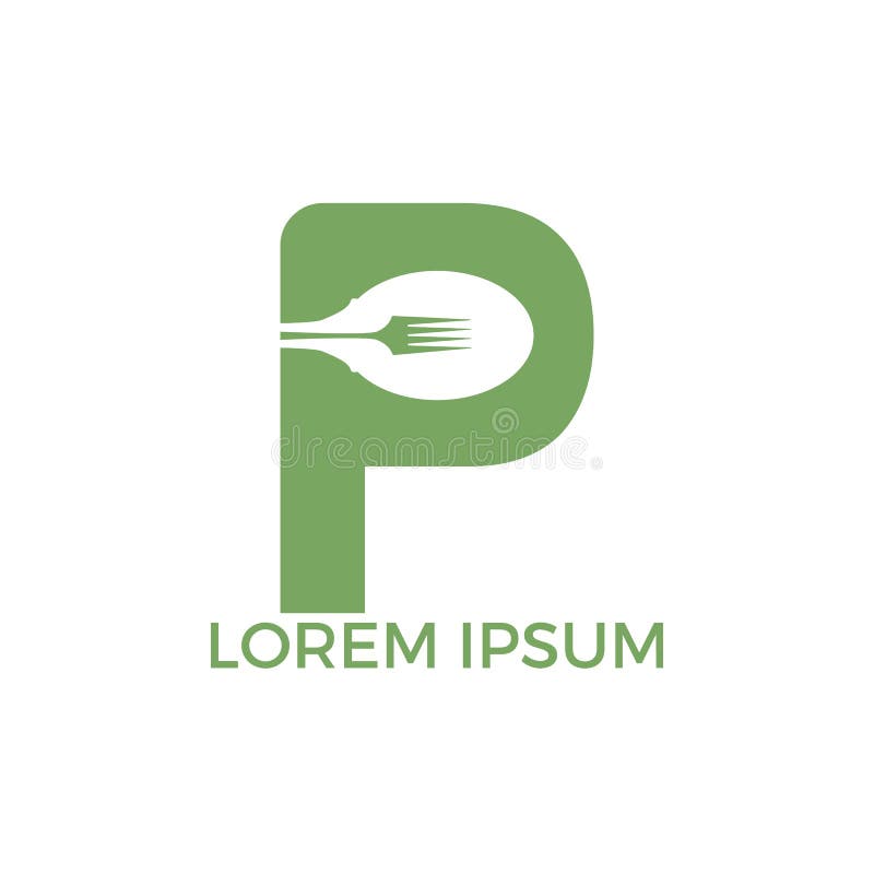 Letter P Food Logo Illustration Template. Stock Illustration ...