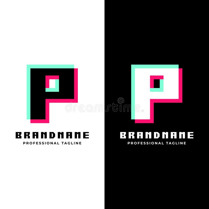 Letter P Glitch Logo, Great for Futuristic and Innovative Projects ...
