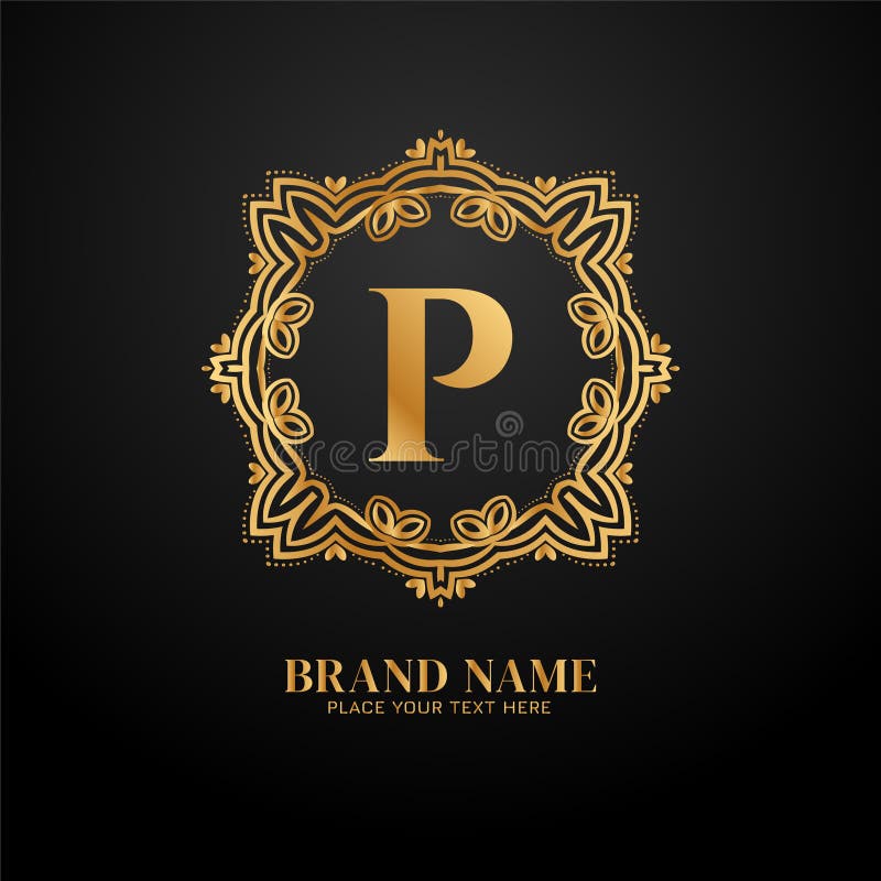 Letter P Golden Luxury Brand Logo Concept Design Stock Vector ...