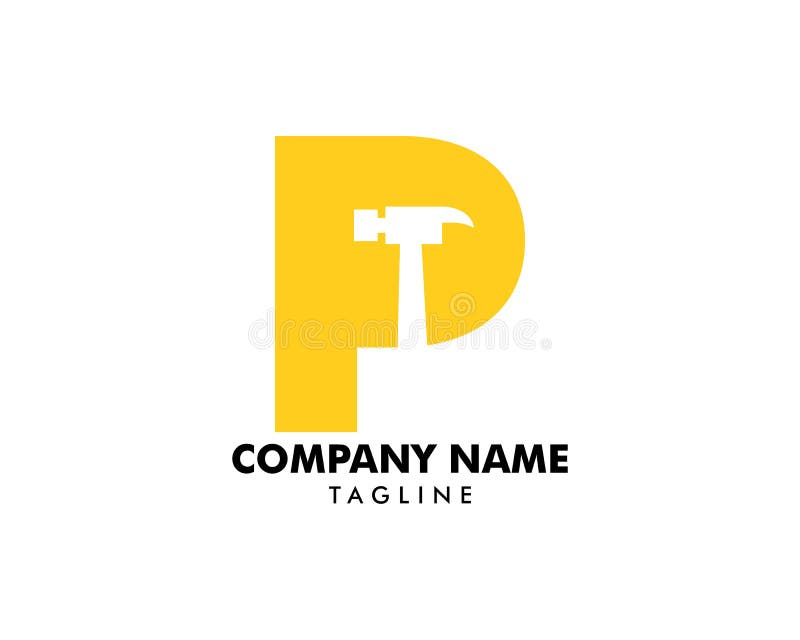 Letter P Hammer Logo, Handyman Services Logo Vector Design Stock Vector ...