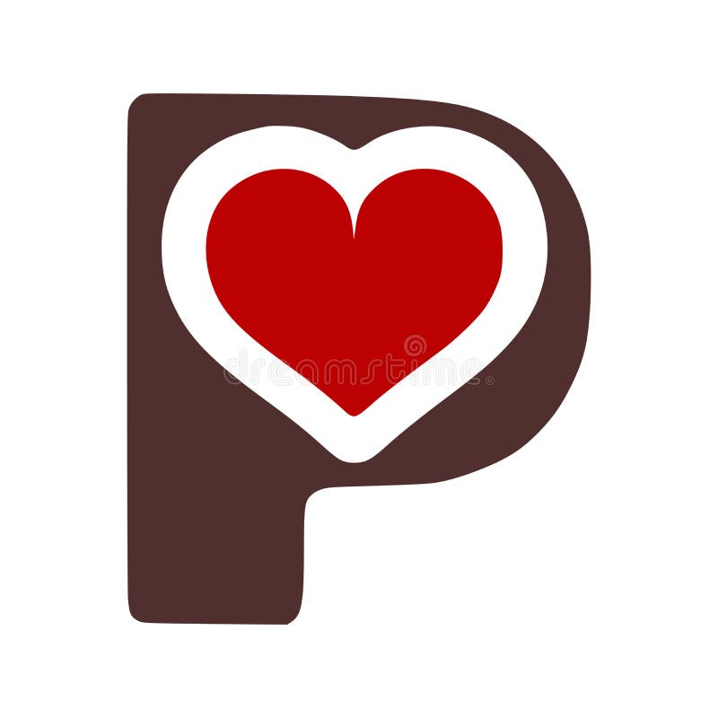 Letter p with heart symbol stock vector. Illustration of graphic ...
