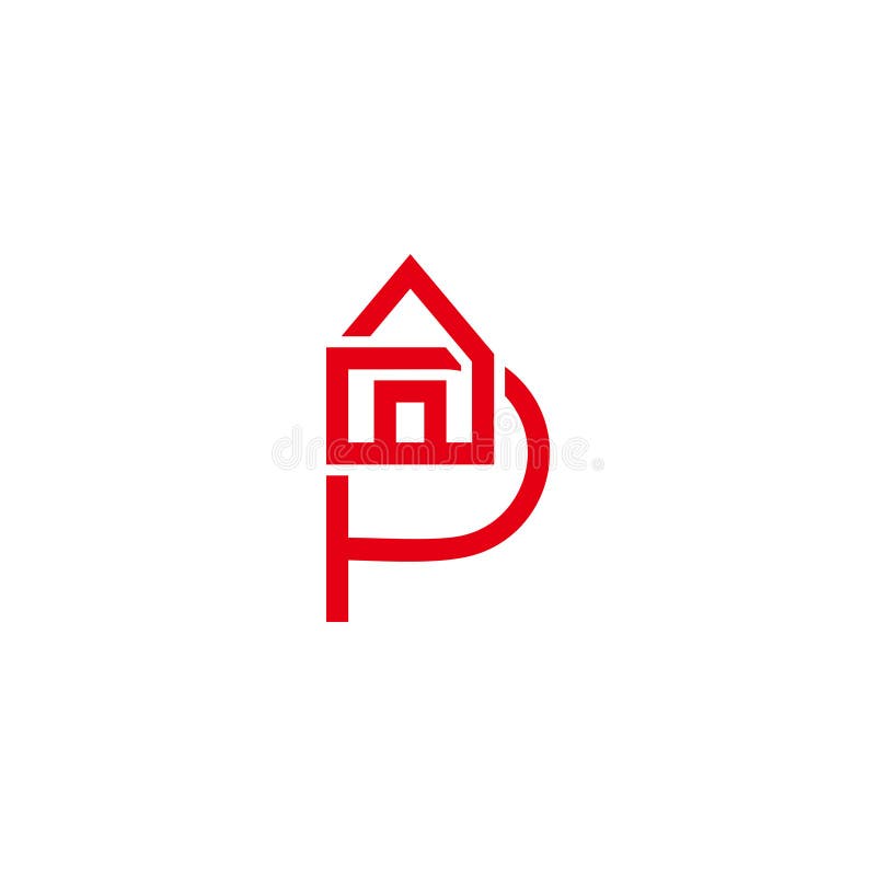 Letter P Home Shape Simple Geometric Line Logo Vector Stock Vector ...