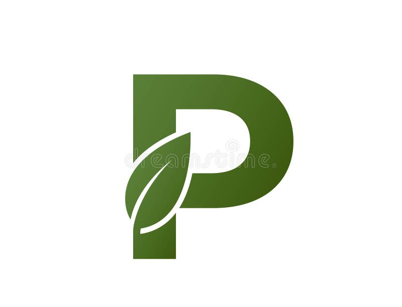 Letter P with Leaf Logo. Creative Eco Logo Design Stock Vector ...