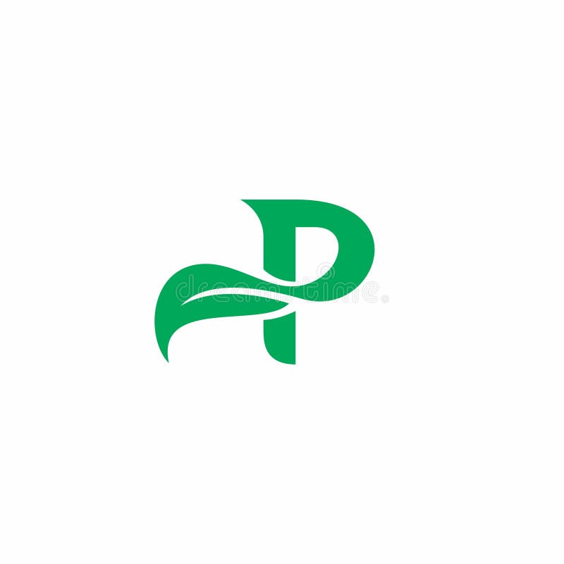 Letter P with Leaf Logo Design Vector Stock Illustration - Illustration ...