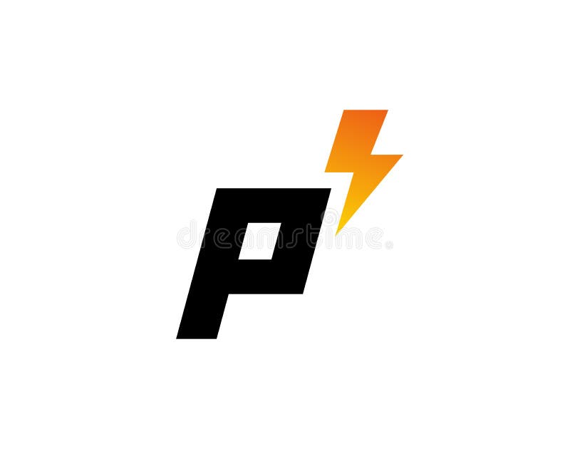Letter P Lightning Logo Icon Design Template Elements Stock Vector ...