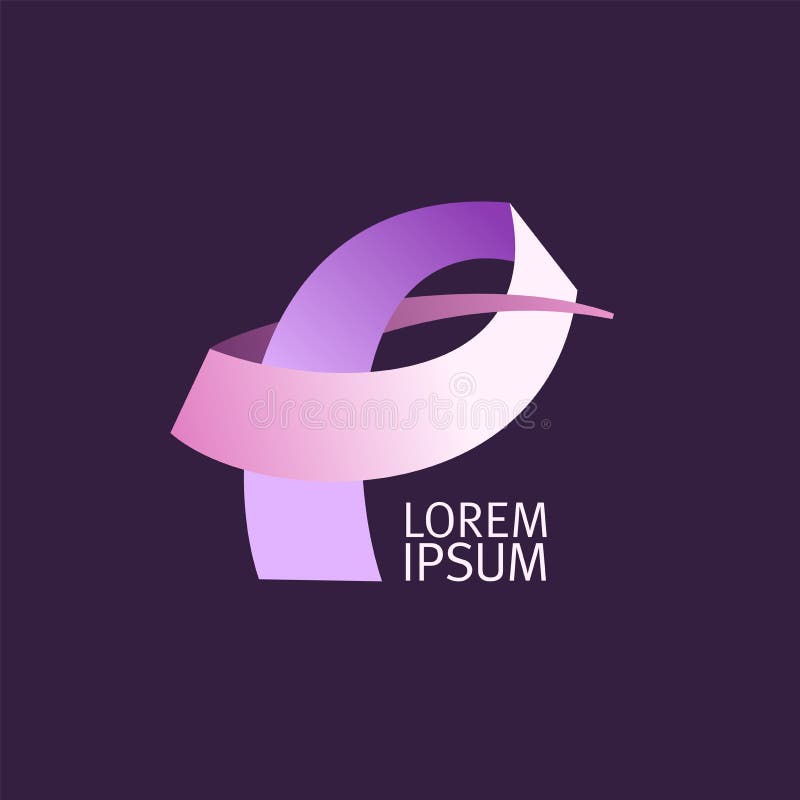 Letter P Like Ribbon Vector Logotype Stock Vector - Illustration of ...