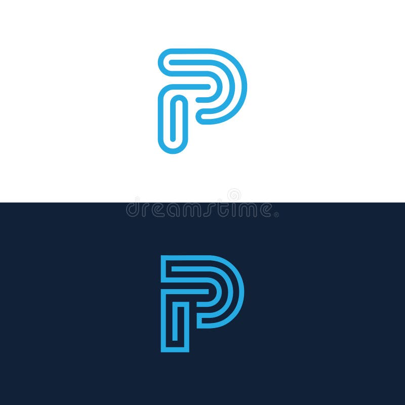 Letter P Line Logo stock vector. Illustration of graphic - 150189927