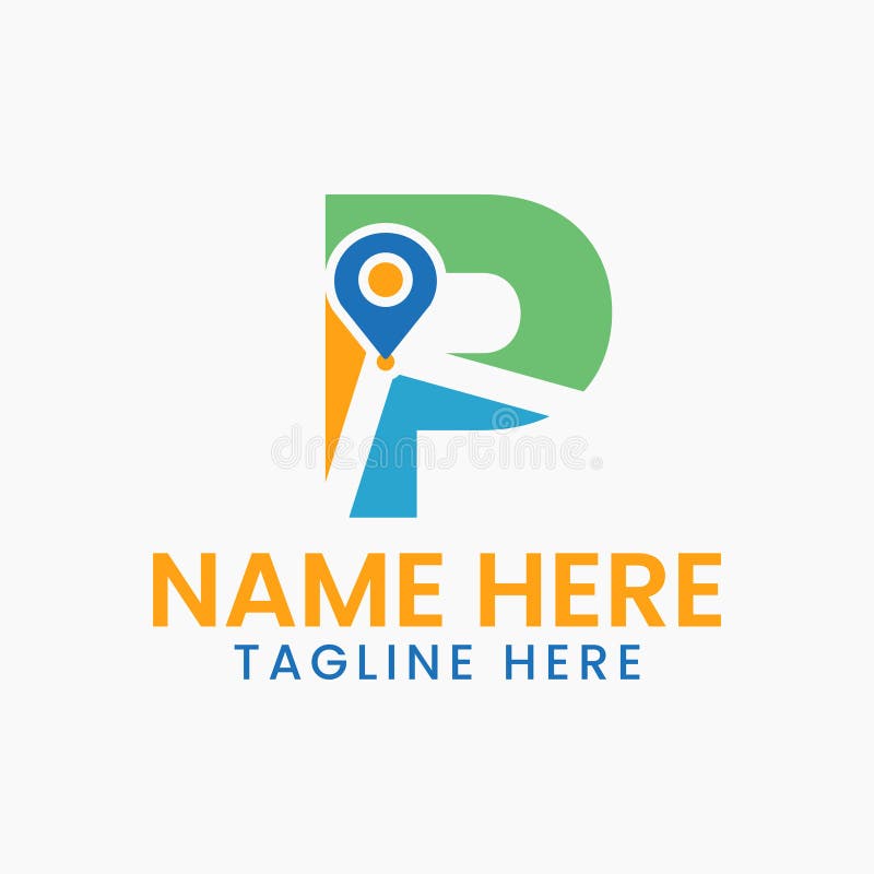 Letter P Location Logo Concept with Gps Symbol, Pin Icon Template Stock ...