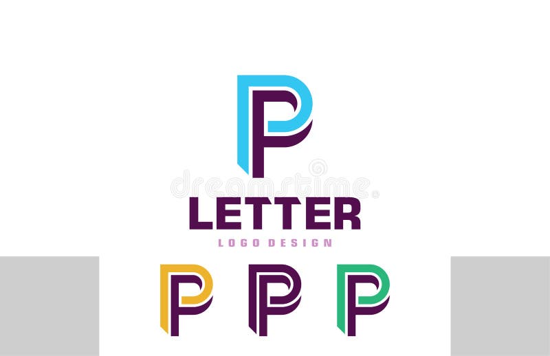 Letter P Logo Geometric Optical Illusion Stock Vector - Illustration of ...