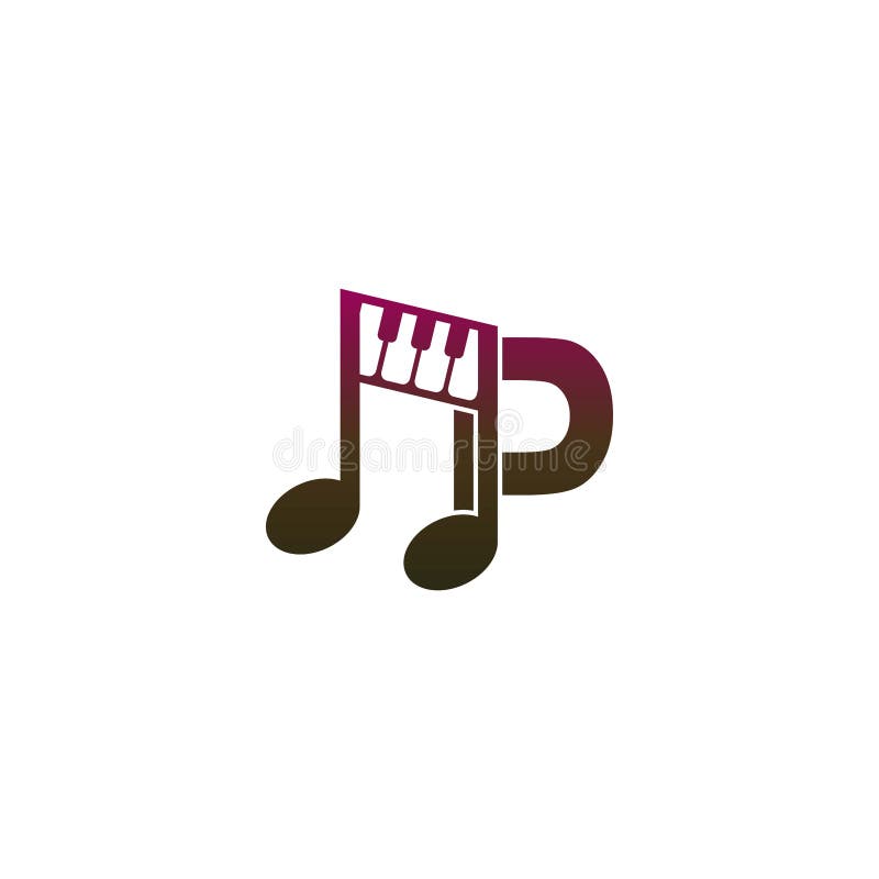 Letter P Logo Icon with Musical Note Design Symbol Template Stock ...