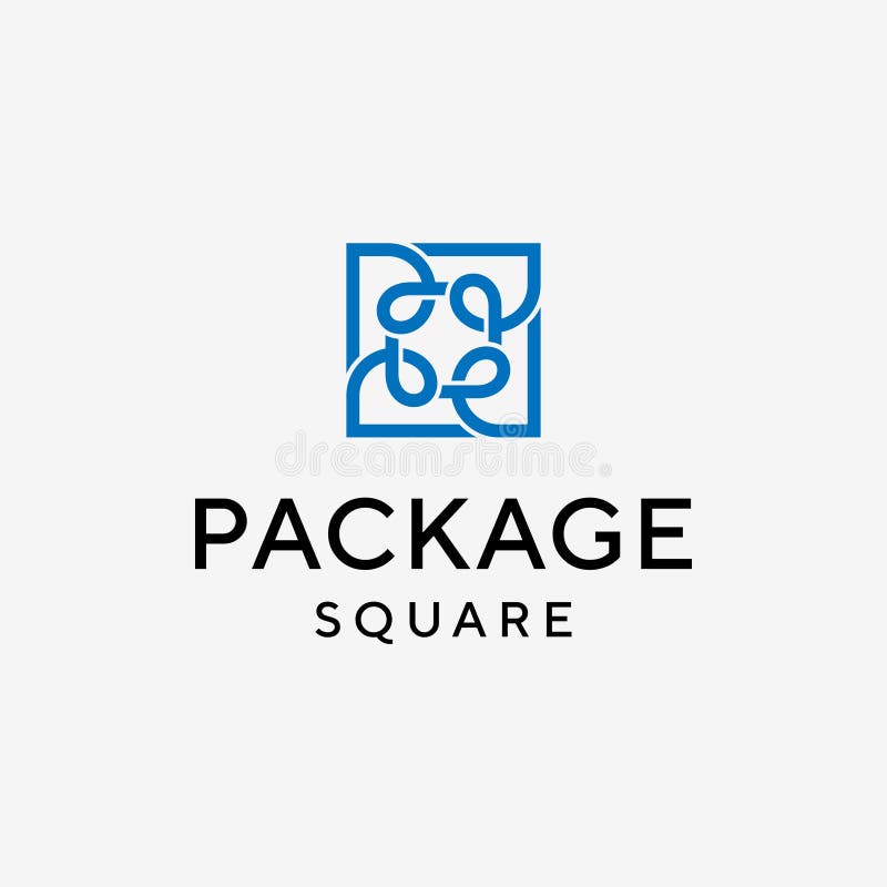 Letter P Logo Line with Square Design Vector Template Blue Company ...