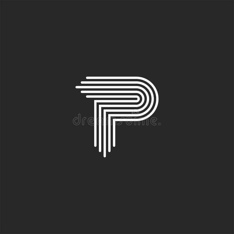 Letter P Logo Monogram, Smooth Thin Lines, Curved Linear Shape ...